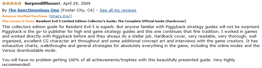 Resident Evil 5 - The Complete Official Guide - Piggyback.com